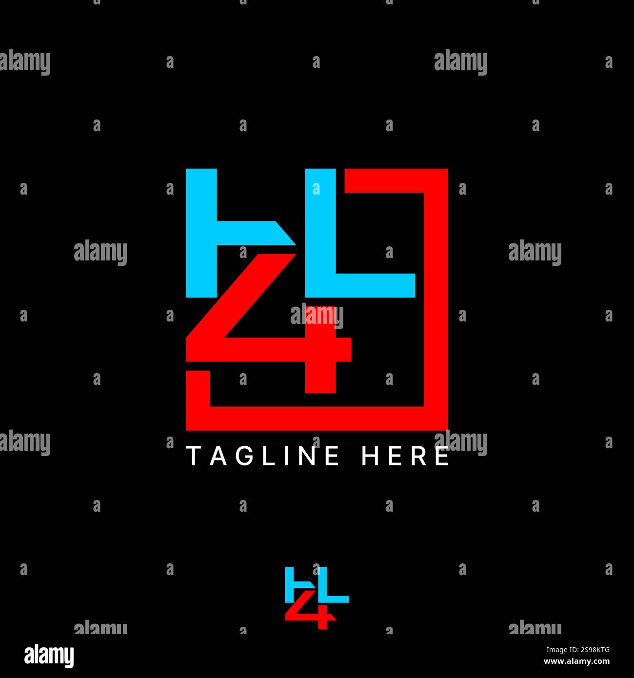 Logo design graphic concept creative premium vector stock image graphic letter HL4 H4L lines ...