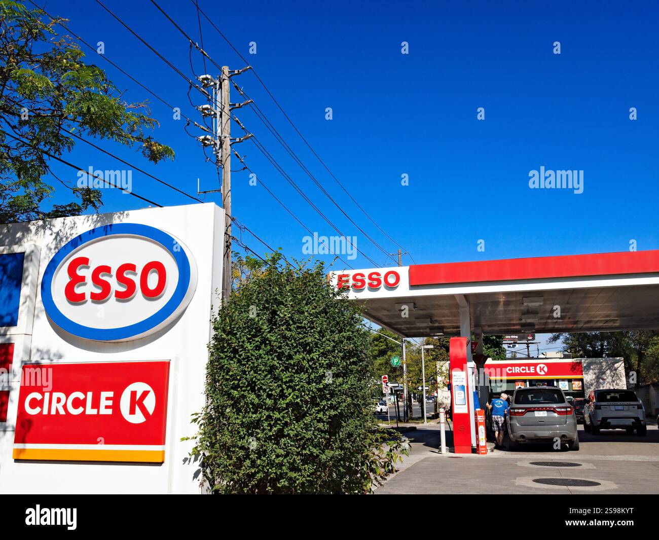 Toronto Canada / An Esso Service Station and Circle K Convenience Store on Avenue Road, North ...