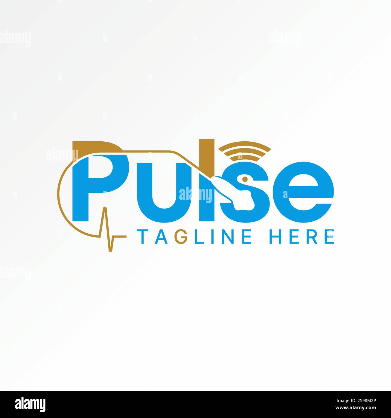 Logo design graphic concept creative premium vector stock image top sell text word Pulse stalk ...