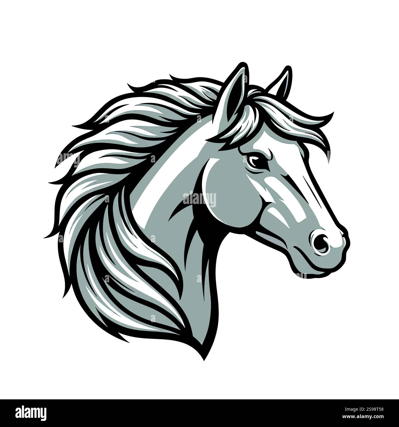 3D Horse Headshot: Flowing Mane - Stock Photo Stock Vector Image & Art ...