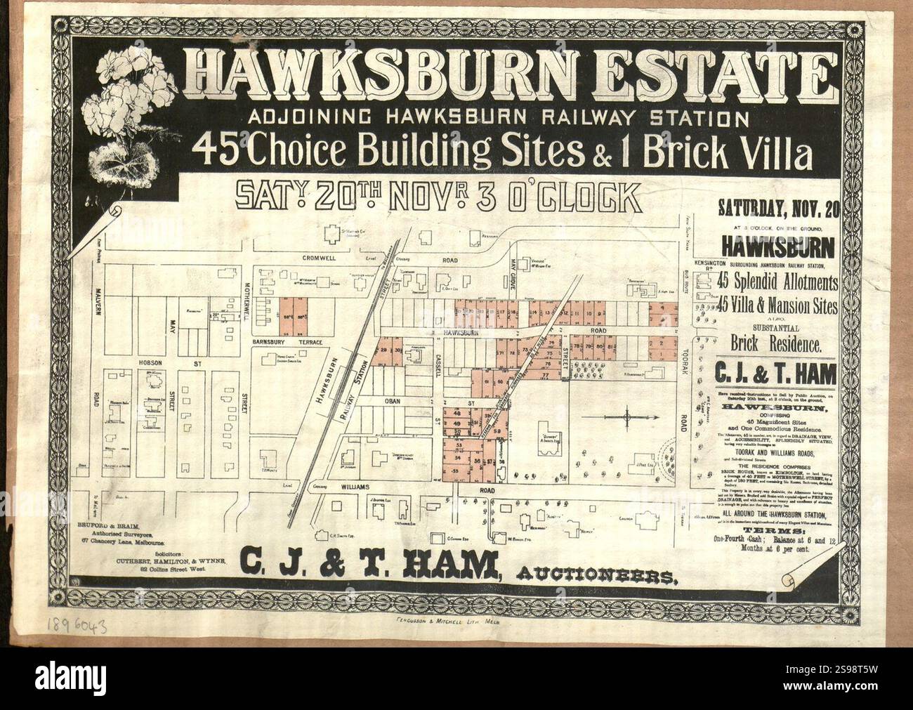 Hawksburn Estate map Stock Photo - Alamy