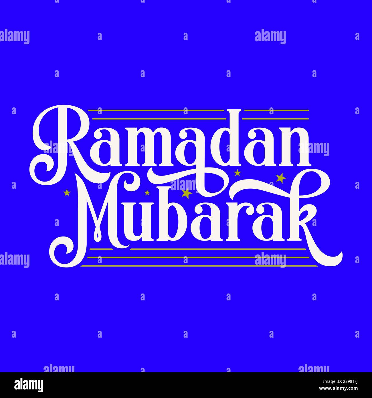 Ramadan Mubarak calligraphy greeting card. Muslim religious holidays ...
