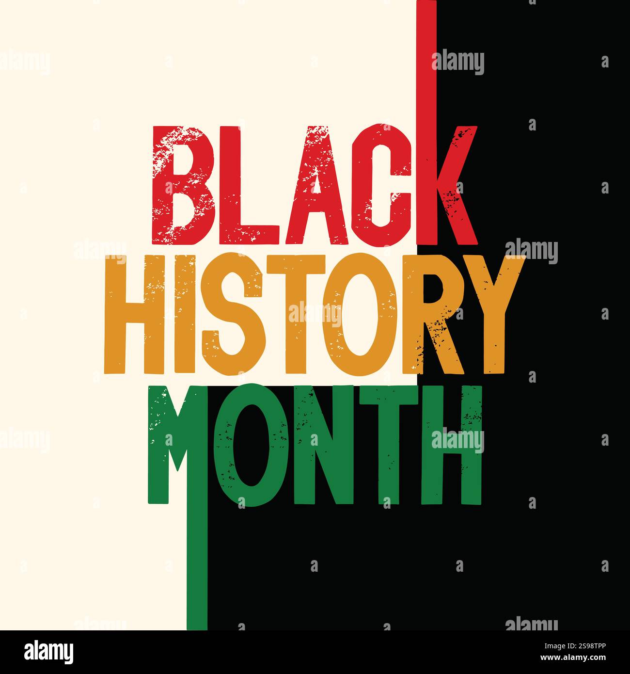Black History Month template design with red, yellow and green ...