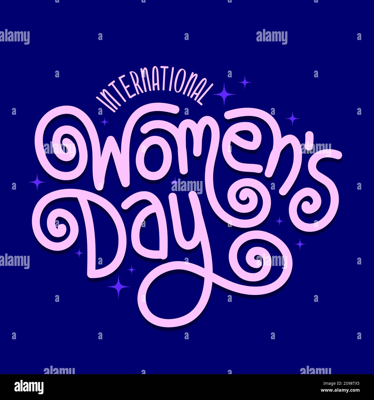 Women's Day hand written lettering design vector illustration. Template ...