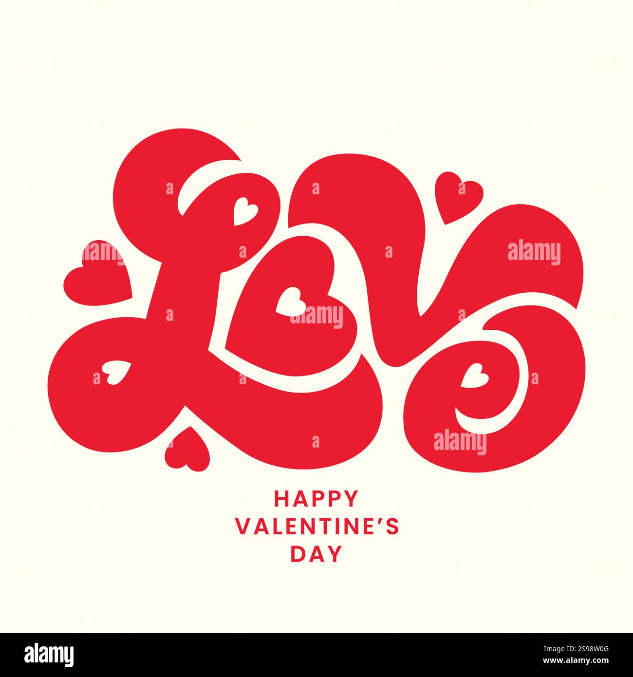 Red color Love decorative text for Valentine's Day greeting card ...