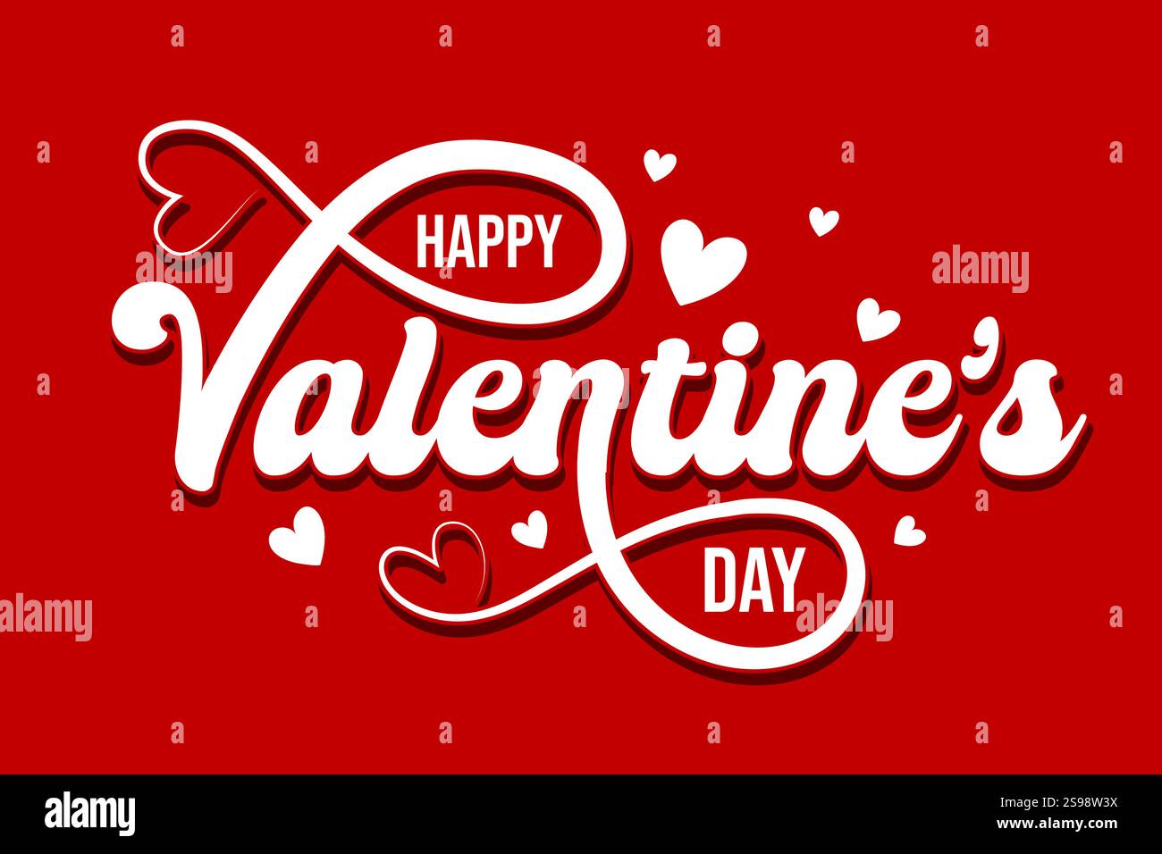 Happy Valentine's Day calligraphy with decorative hearts elements red ...