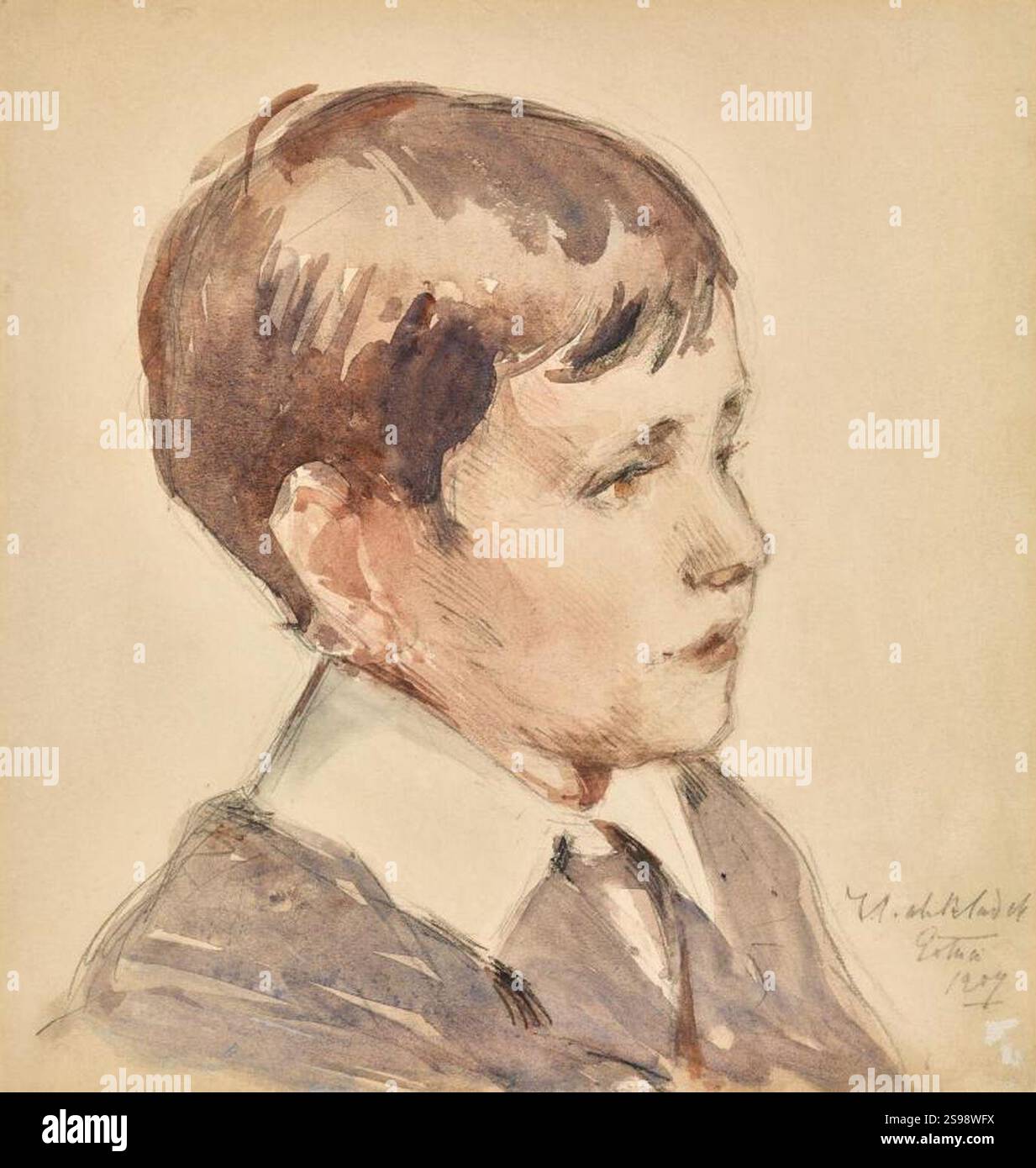 HEAD OF A BOY Stock Photo - Alamy