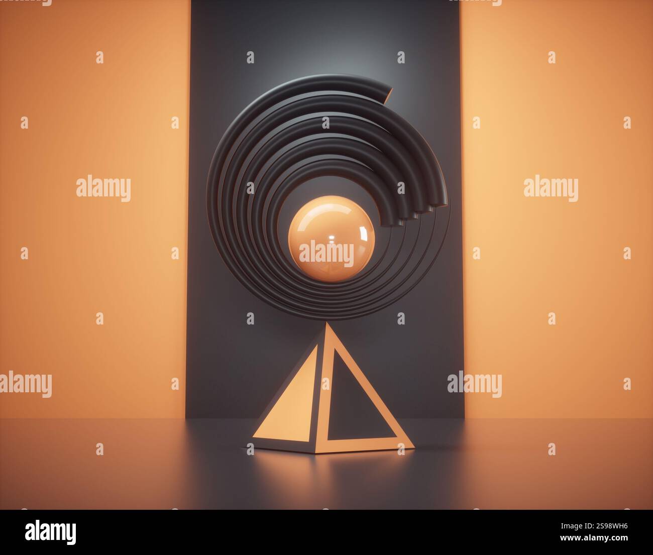 Geometrical elements on balance. Impossible equilibrium. This is a 3d ...