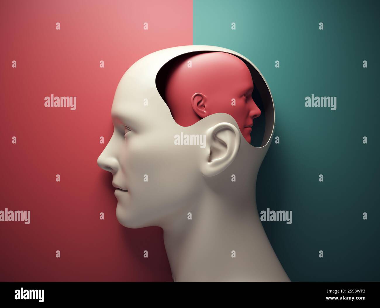 Human head profile and human head inside. Self development and coach ...