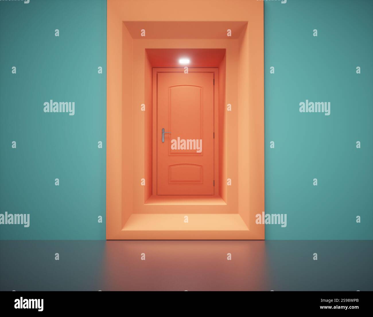 Closed door. This is a 3d render illustration Stock Photo - Alamy
