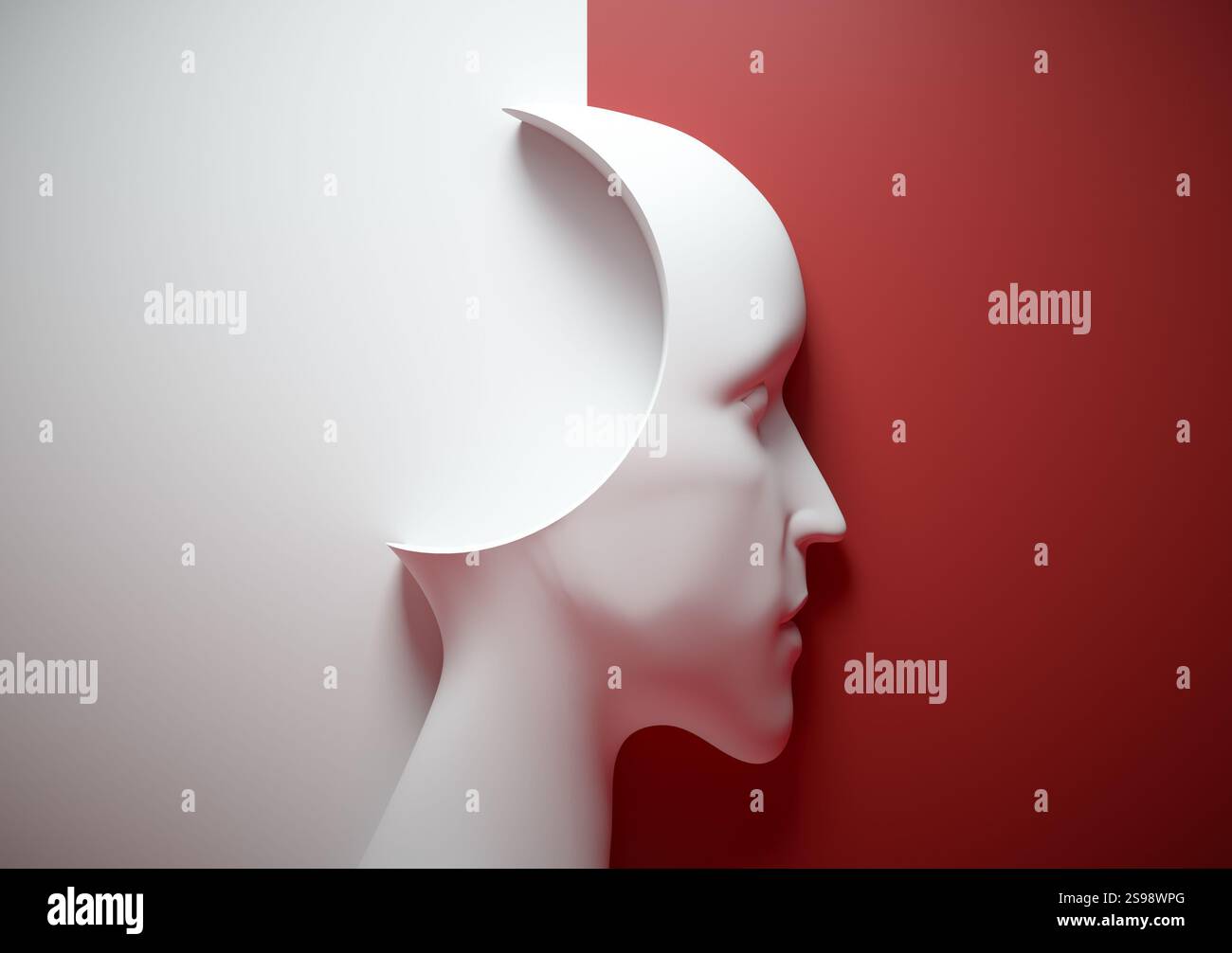 Surreal human head. Weakness and mindset concept. This is a 3d render ...