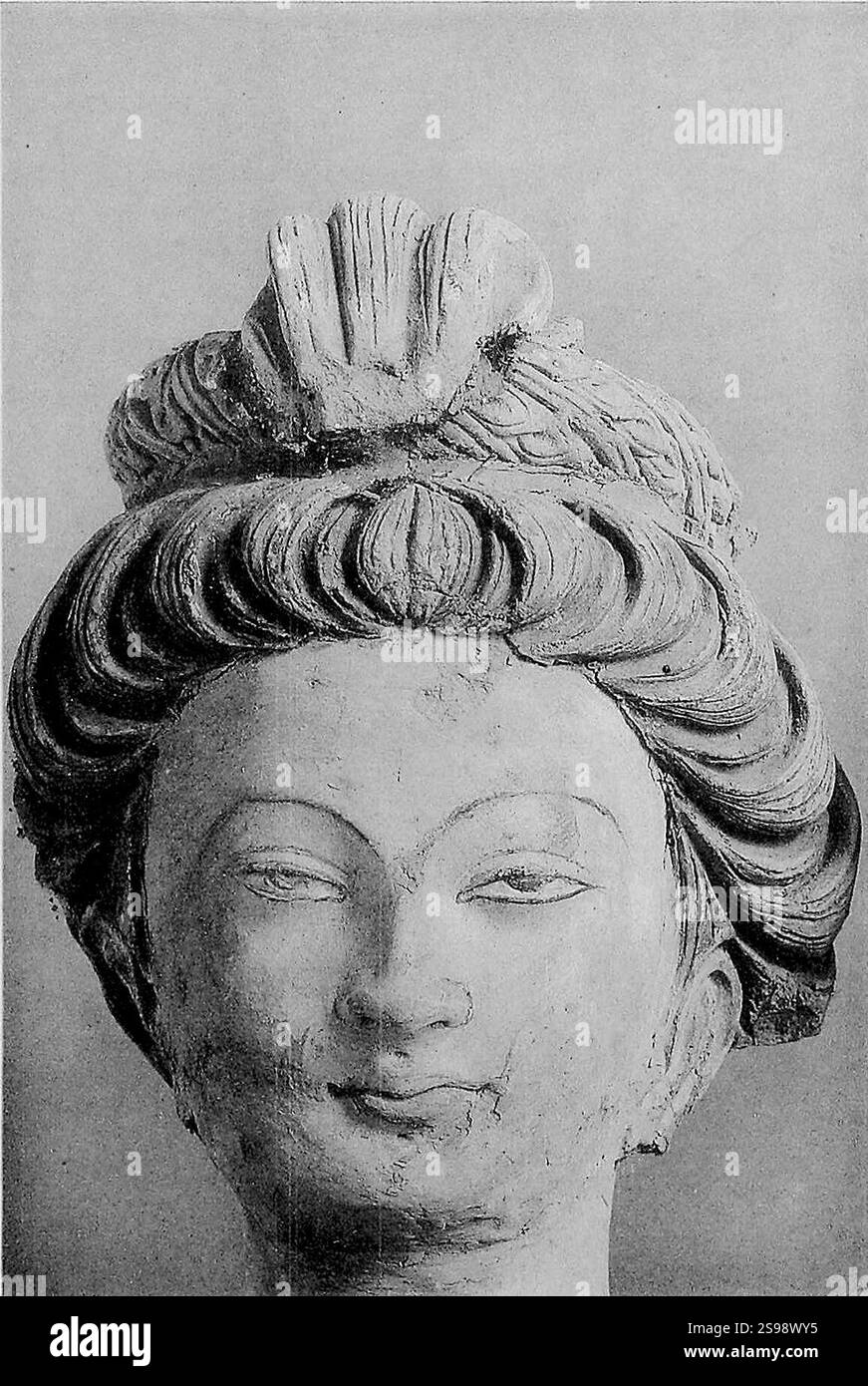 Head, Cave of the Statues, Kizil Caves Stock Photo - Alamy