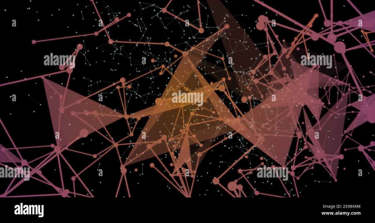 Image of white spots over shapes moving Stock Photo - Alamy