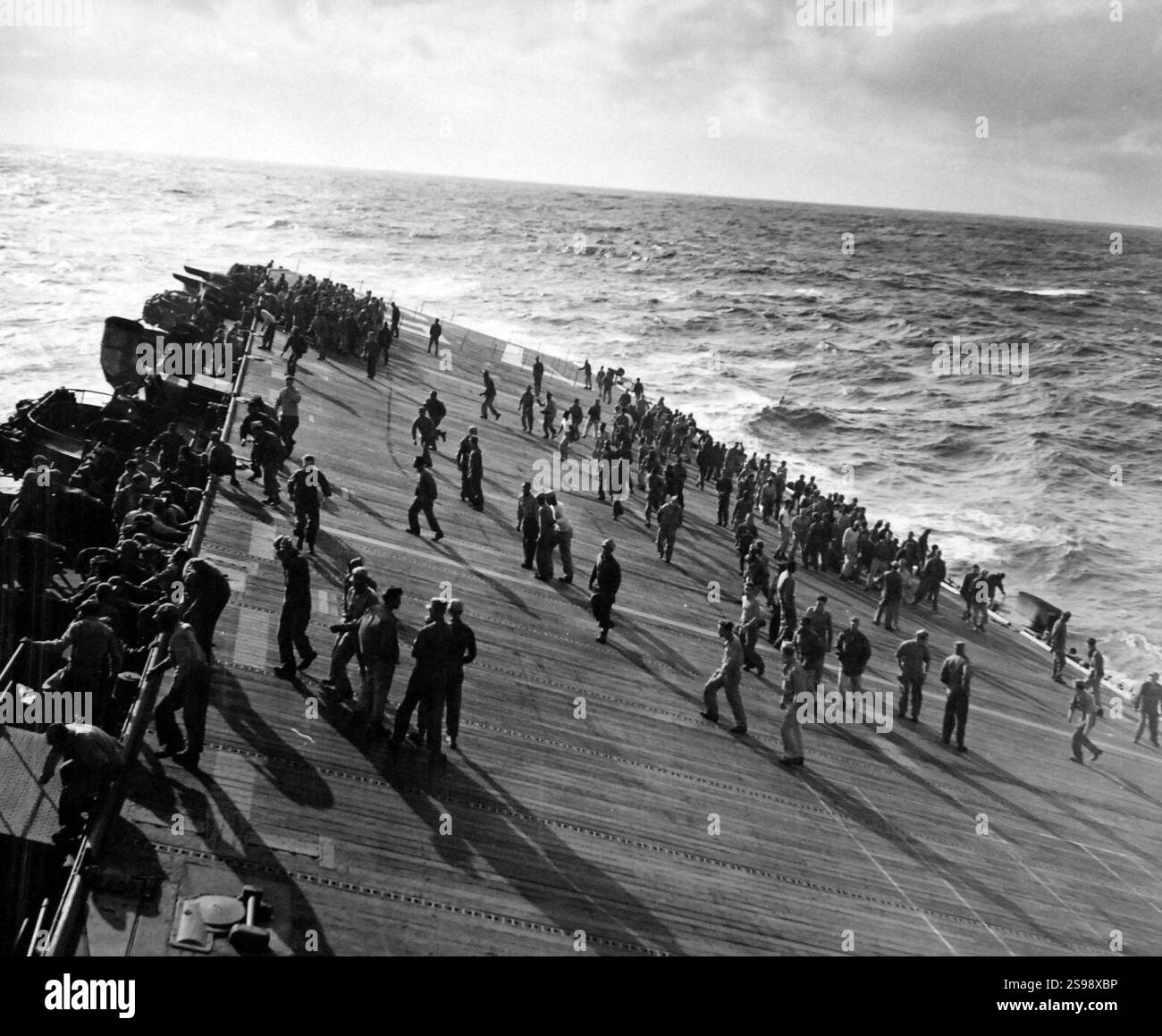 Heavy Seas on the USS Hoggatt Bay (CVE-75) 5 December 1945 2 Stock ...