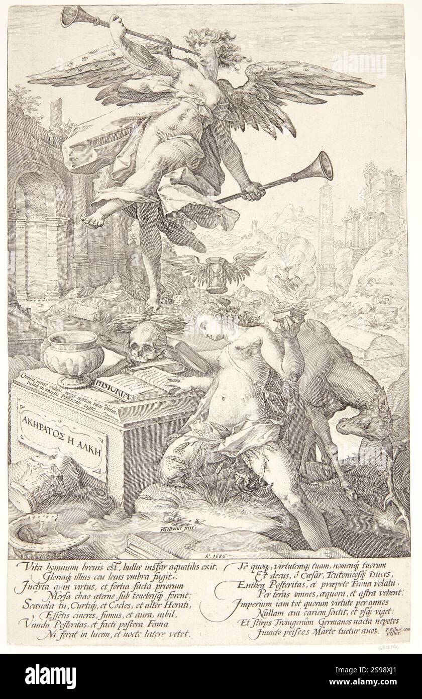 Hendrick Goltzius, Allegori over berømmelse og historie, 1586 Stock ...
