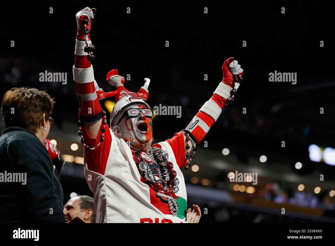 ATLANTA, GA - JANUARY 20: Ohio State Buckeyes super fan Big Nut ...