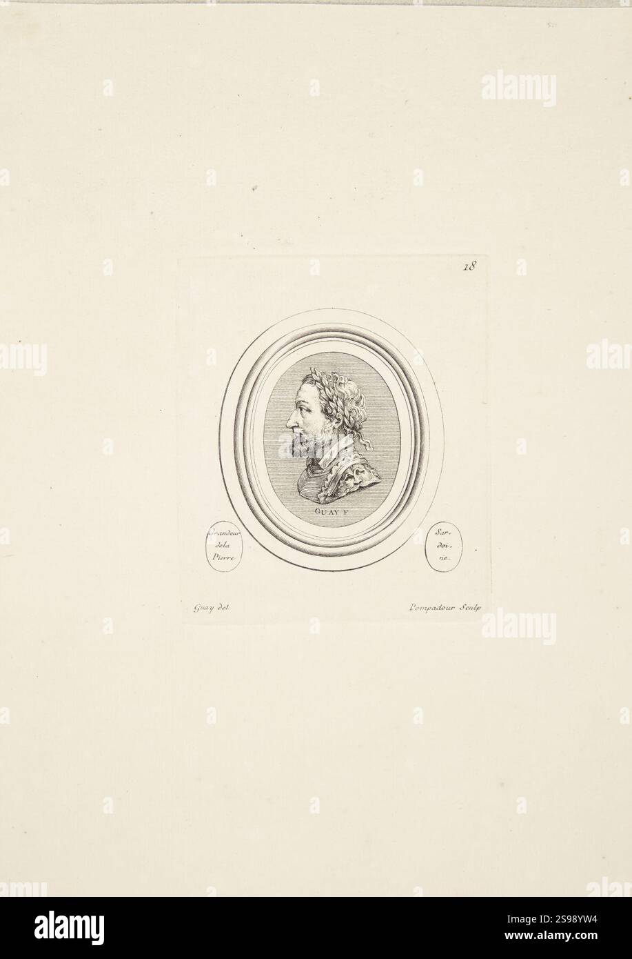 Madame de Pompadour - Jacques Guay, Mandshoved Marcus Aurelius i profil ...