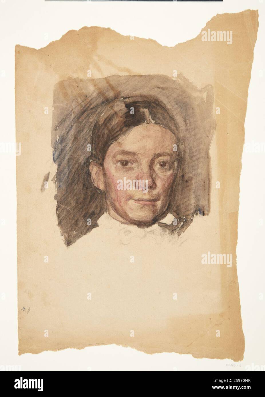 Peter Hansen, Portræt af kunstnerens hustru Elise Stock Photo - Alamy