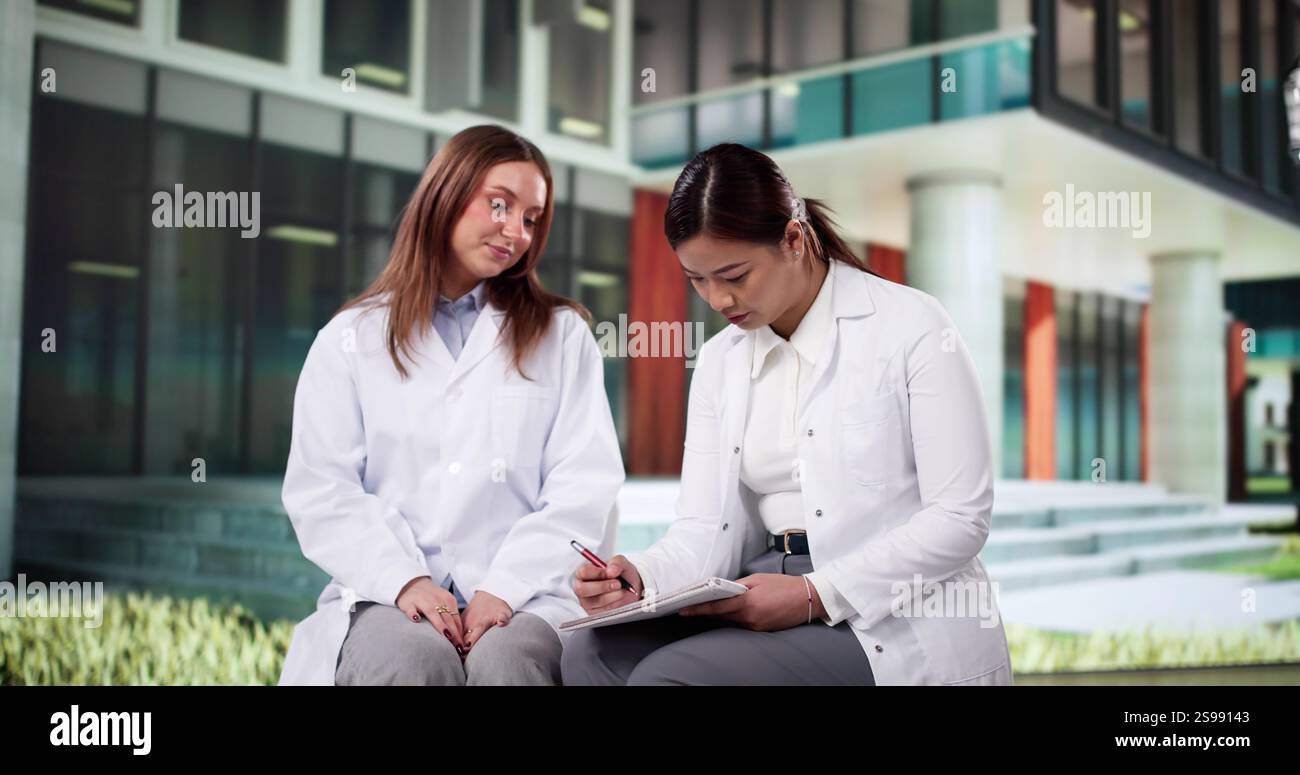 University Students In Nurse And Doctor Uniforms Outside Campus During ...