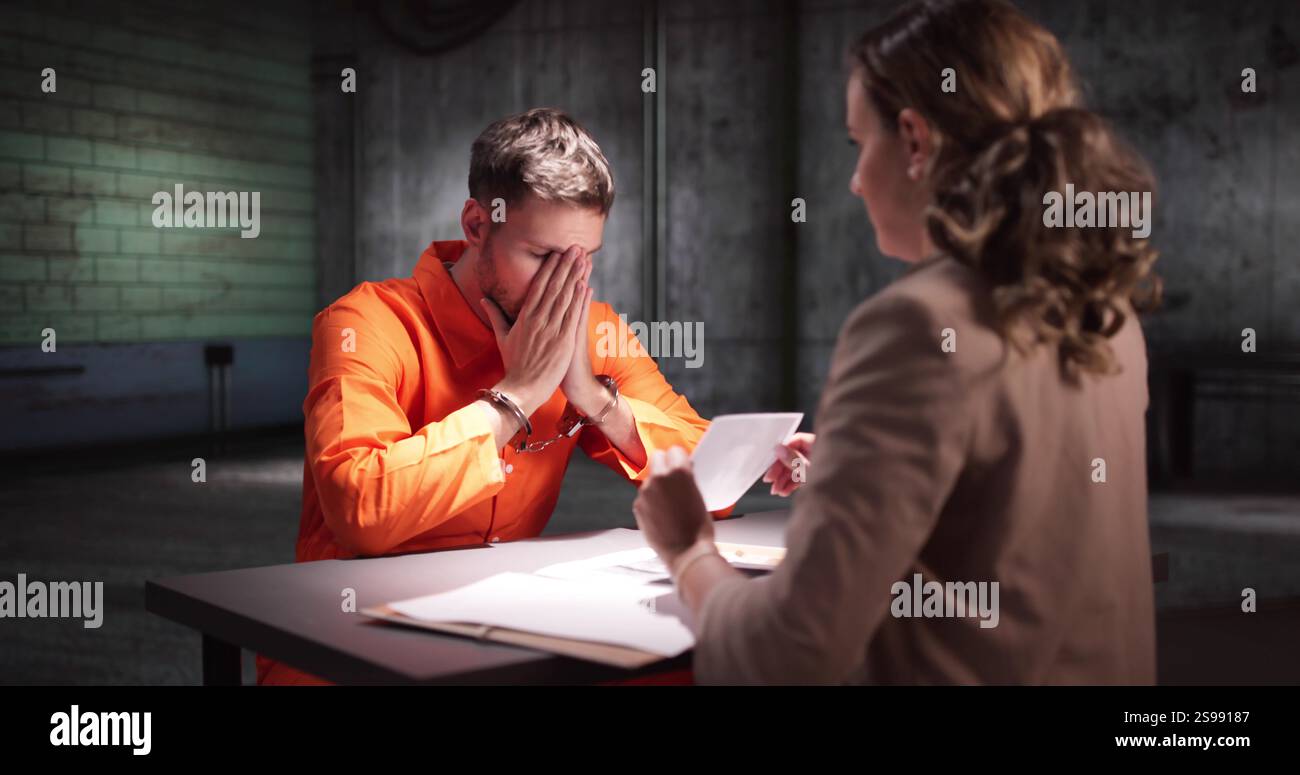 Criminal Defense Attorney In Prison. Police Investigator In ...