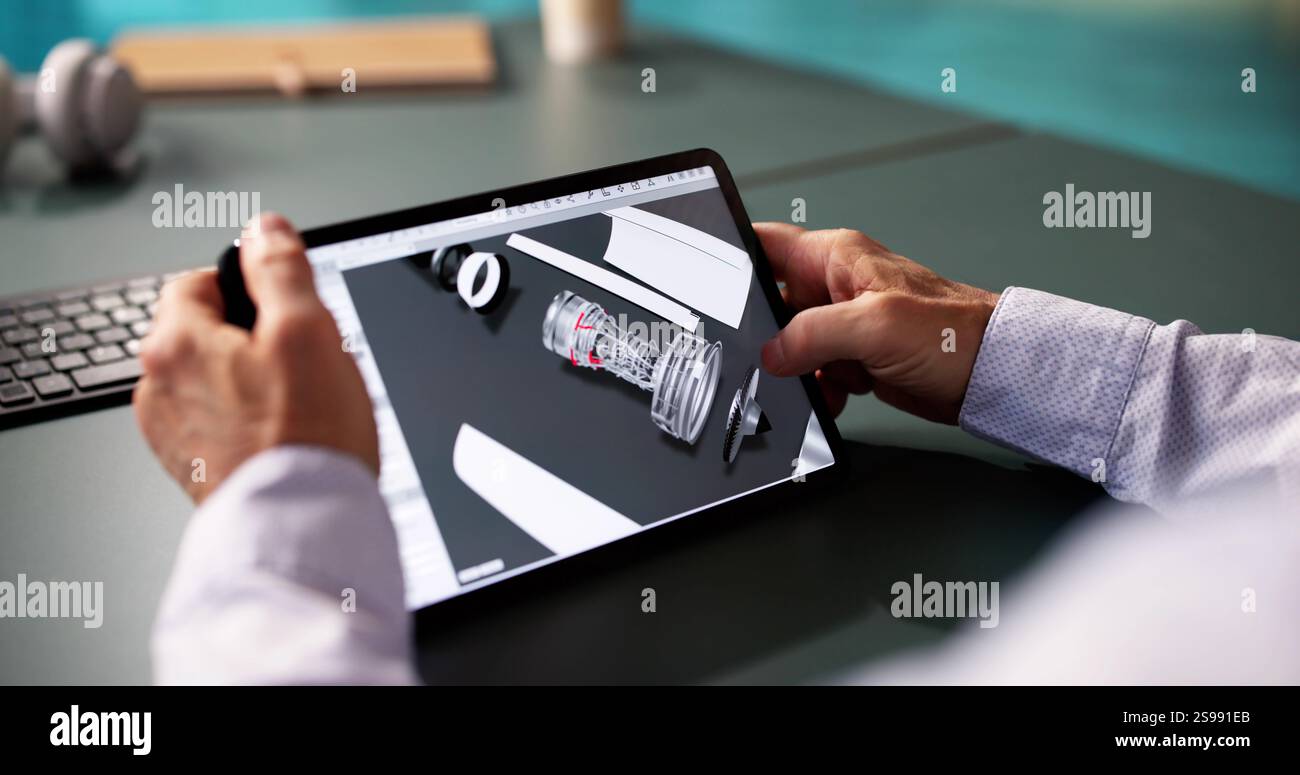 3D Software Engineer Developing Engineering Design Models Stock Photo ...