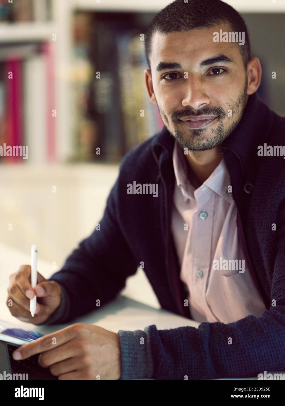 Office, graphic designer and businessman in portrait with tablet ...