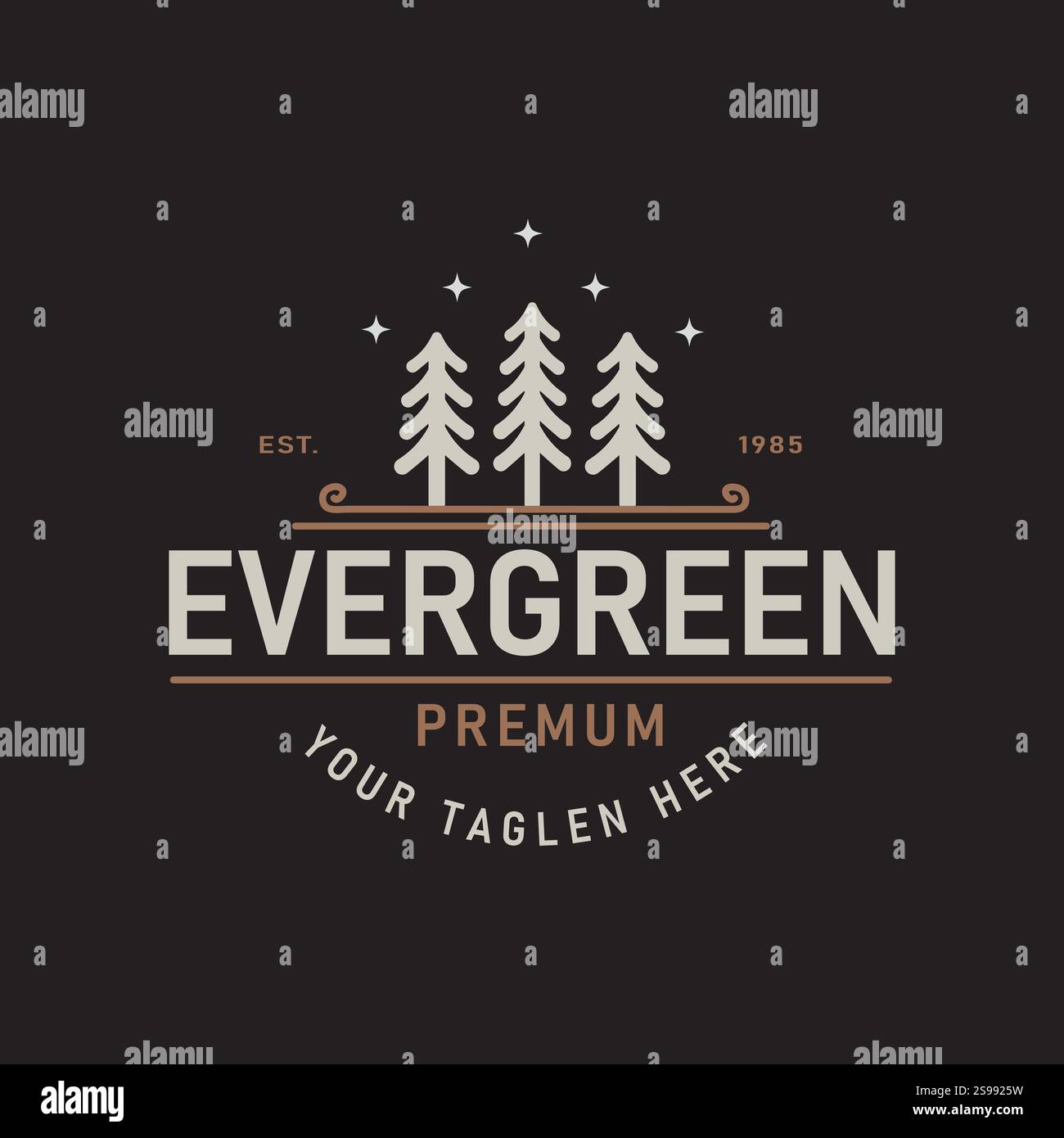 Silhouette of Three Pine Trees Similar to Spruce. Wood Forest Logo ...