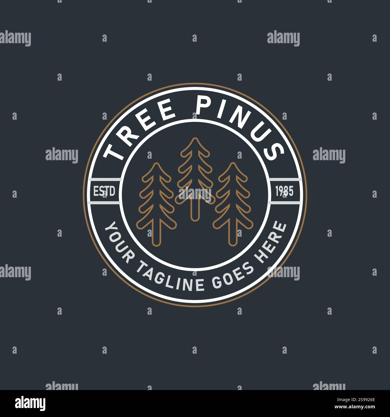 Silhouette of Three Pine Trees Similar to Spruce. Wood Forest Logo ...
