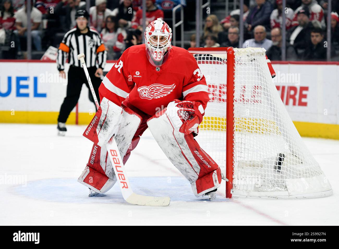 Detroit Red Wings goaltender Cam Talbot watches during the third period ...