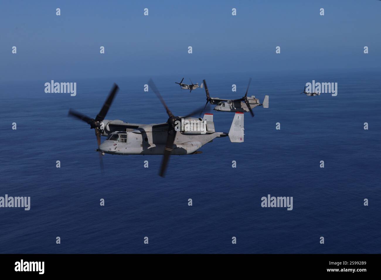 U.S. Marine Corps MV-22B Ospreys assigned to Marine Medium Tiltrotor Squadron (VMM) 363, Marine ...