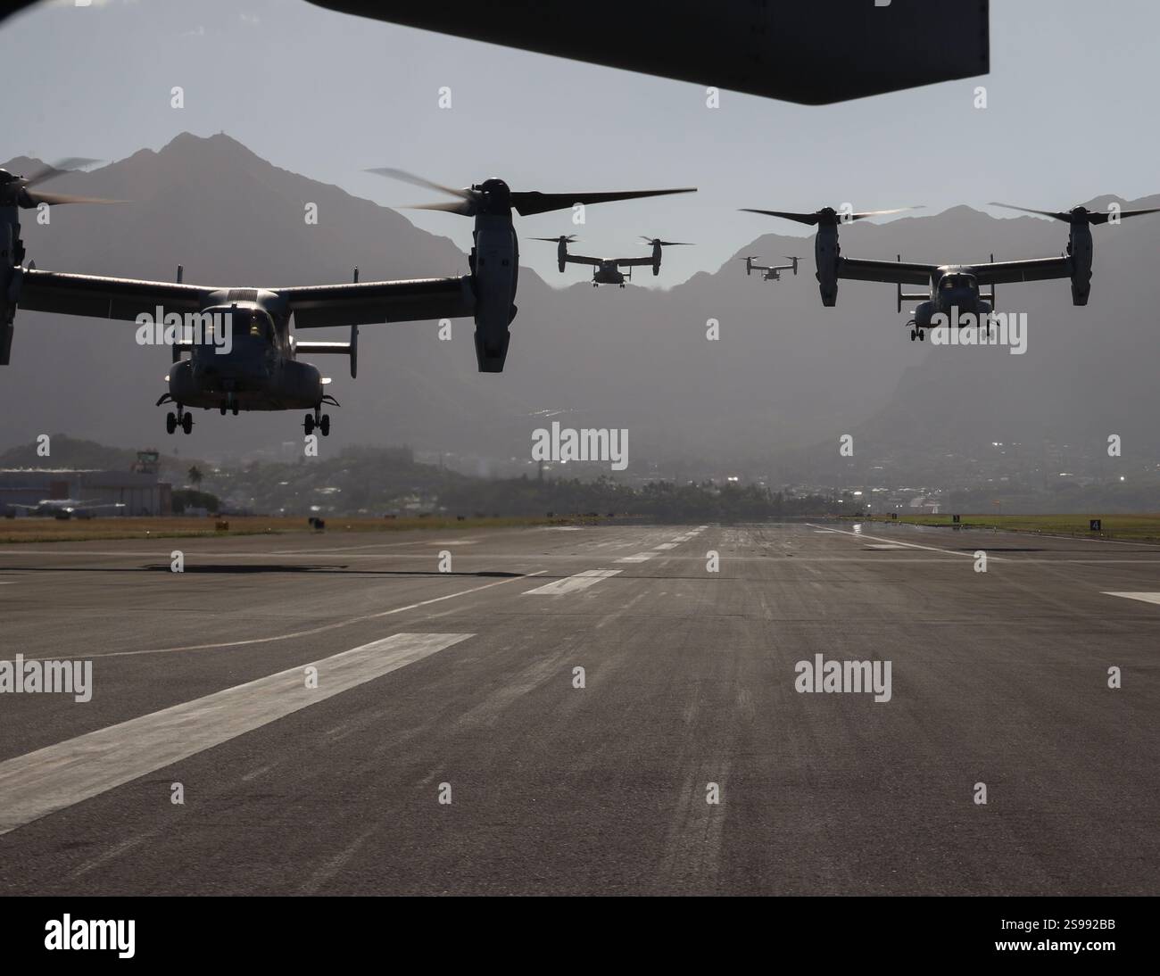 U.S. Marine Corps MV-22B Ospreys assigned to Marine Medium Tiltrotor Squadron (VMM) 363, Marine ...