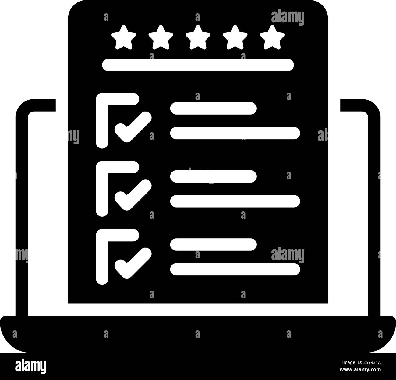 Laptop online survey icon Stock Vector Images - Alamy