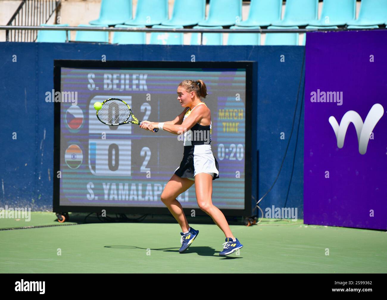 Bengaluru, India. 24th Jan, 2025. Sara Bejlek Upsets Sahaja Yamalapalli ...