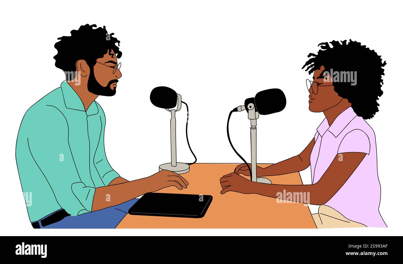 African woman sitting desk Stock Vector Images - Alamy