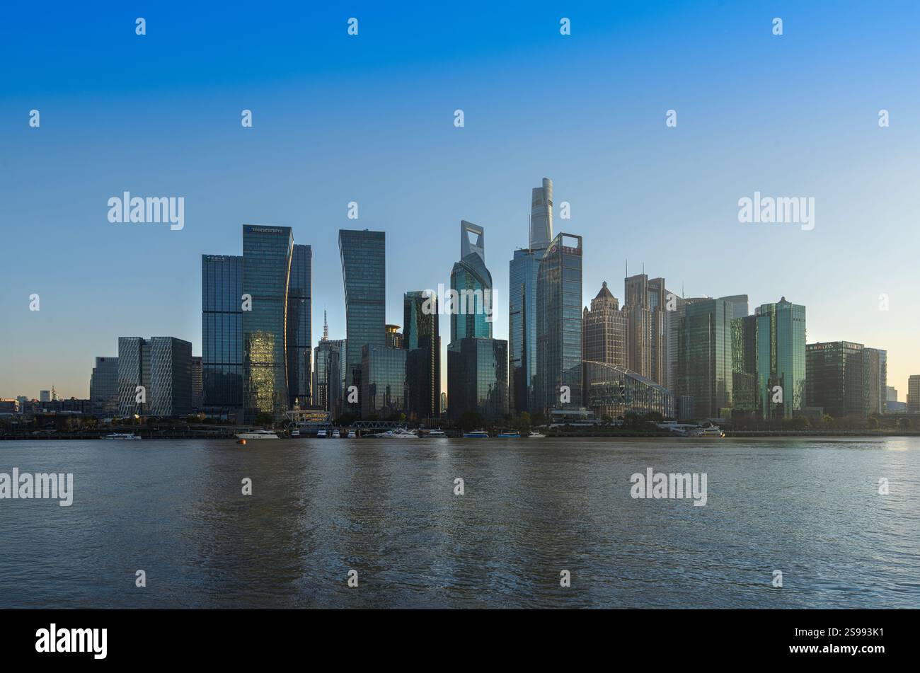 Shanghai, China. January 10, 2025. Panoramic view of the skyscrapers ...