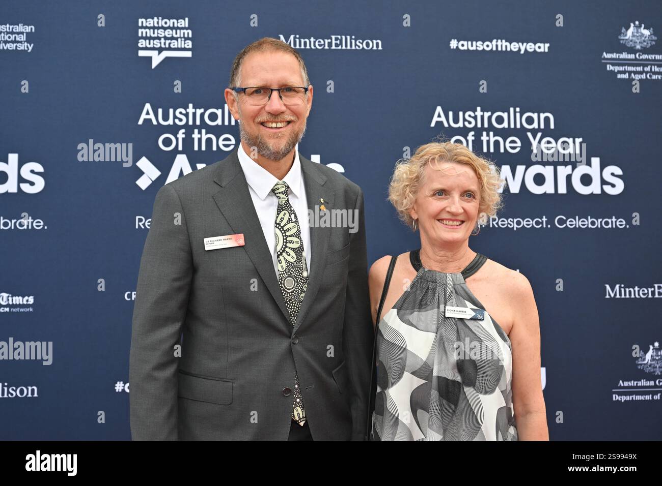 2019 Australians of the Year Dr Richard Harris and Fiona Harris pose ...