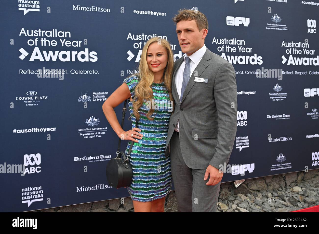 2021 Australian of the Year Grace Tame and Max Heerey pose for ...