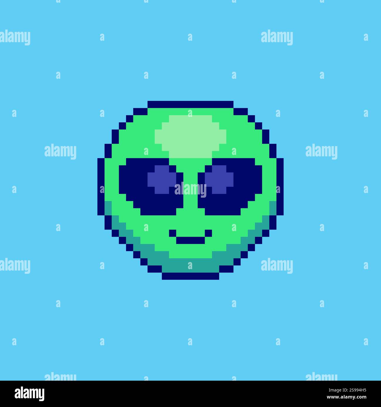 Pixel art Cute Alien Face game asset design Stock Vector Image & Art ...