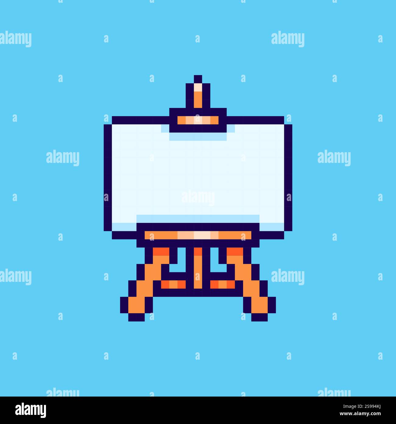 Pixel art Blank Canvas on Easel game asset design Stock Vector Image ...