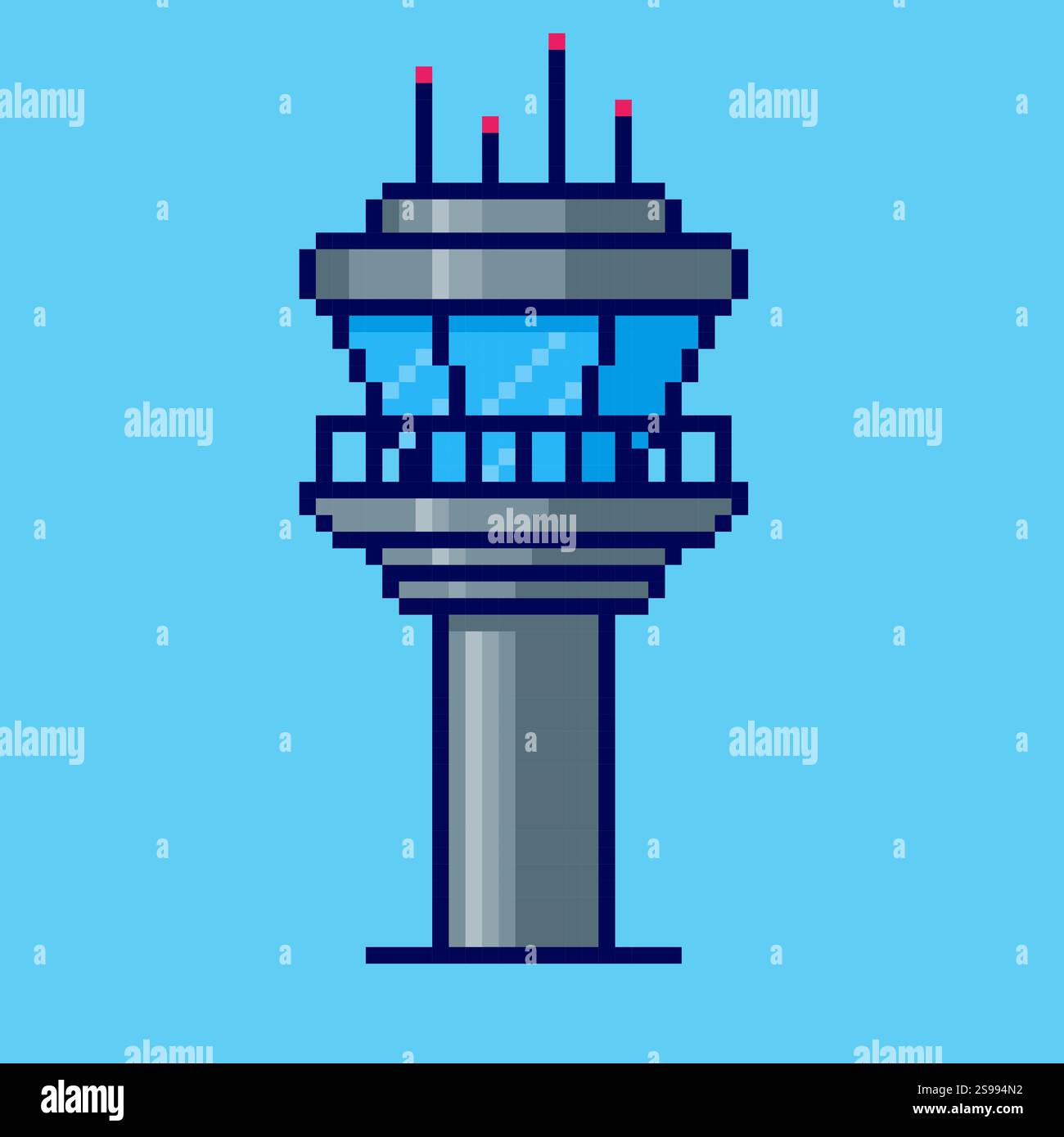 Pixel art Control Tower game asset design Stock Vector Image & Art - Alamy