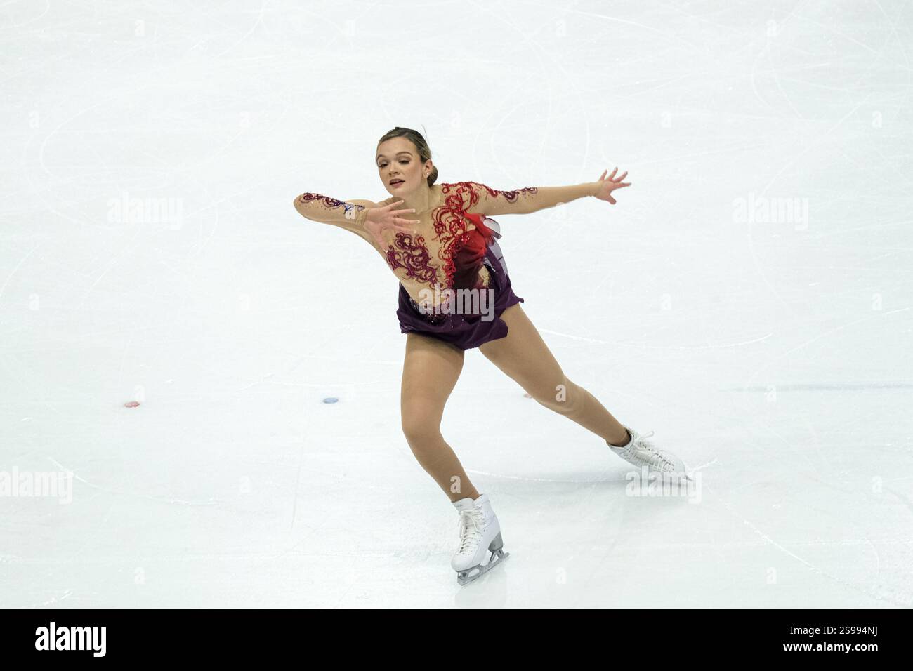 Michelle Dicicco of Argentina during the Women Single Skating Short ...