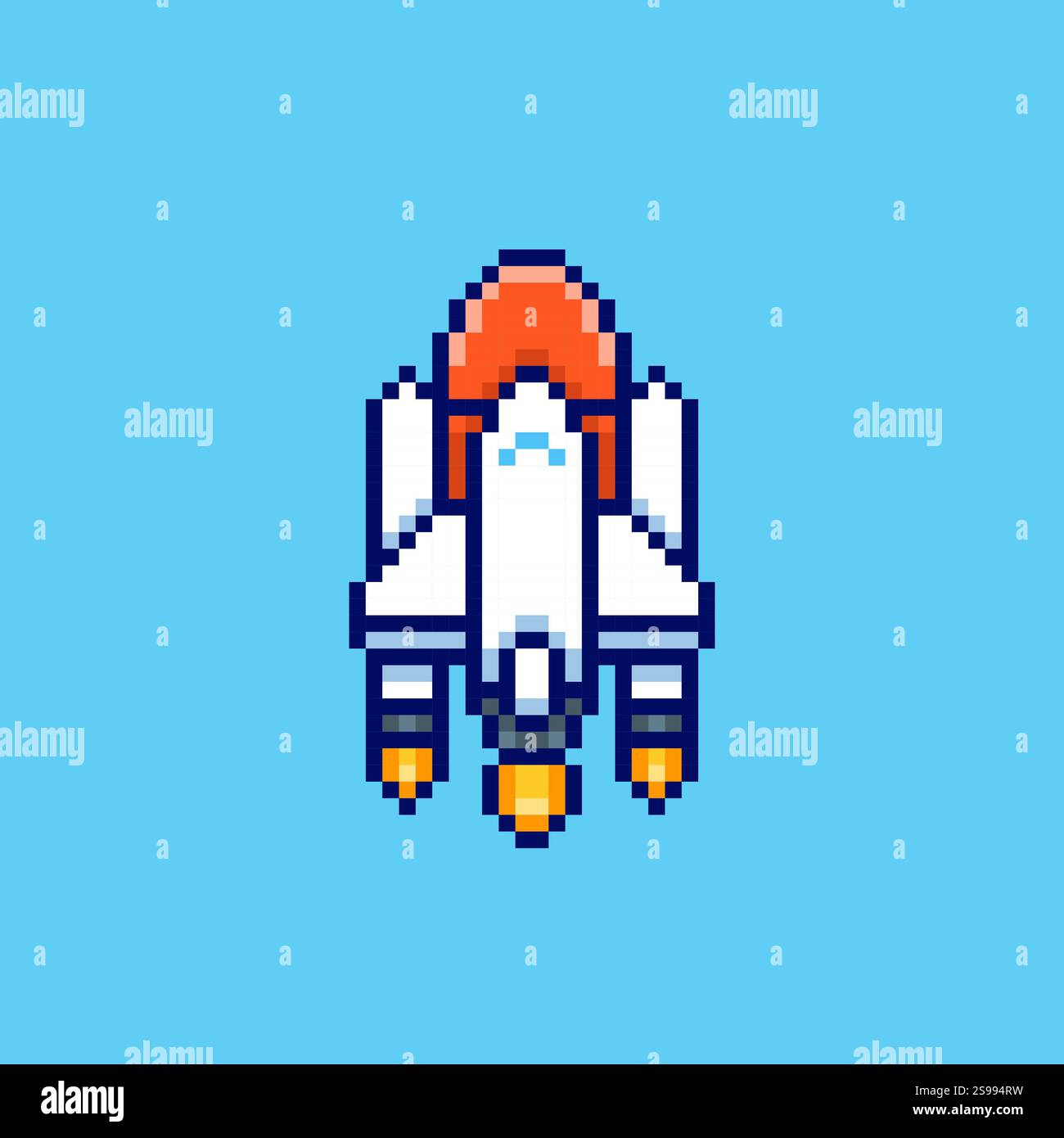Pixel art Space Rocket game asset design Stock Vector Image & Art - Alamy