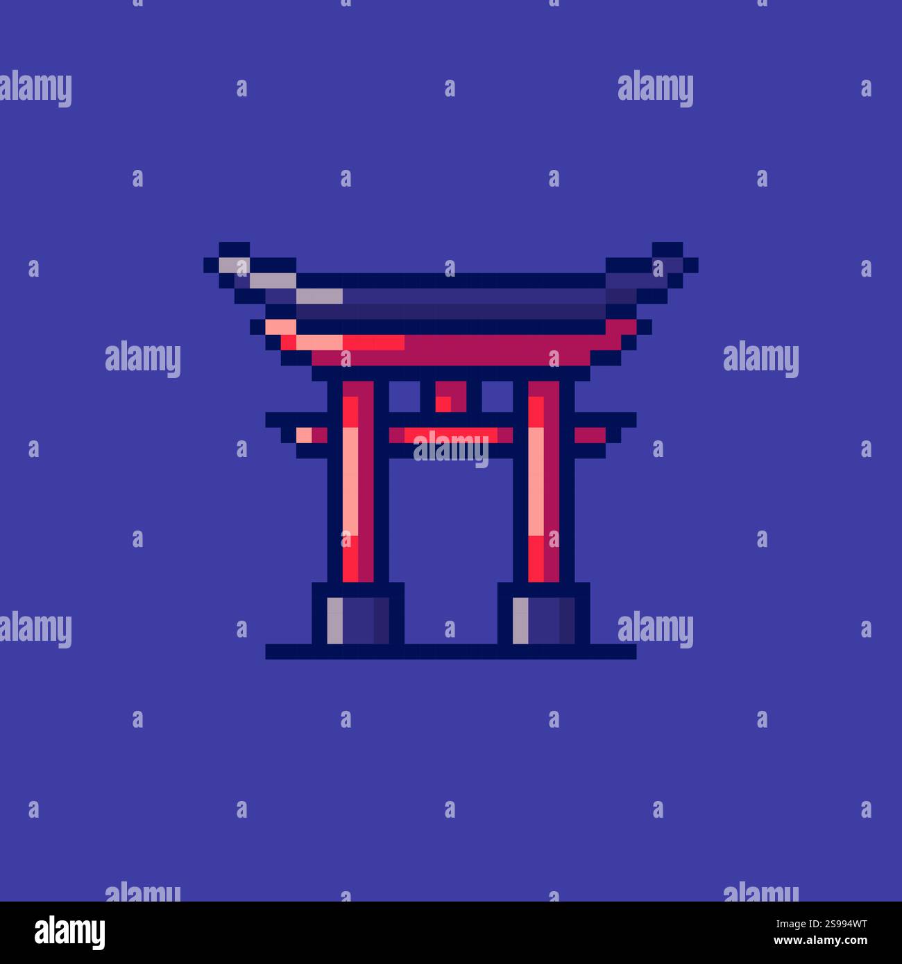 Pixel art Japanese Torii Gate game asset design Stock Vector Image ...