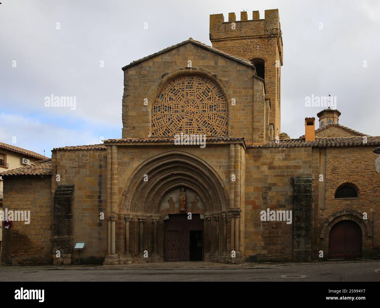 Spain. Navarre. Sangüesa. Church of Saint James. Romanesque-Gothic ...