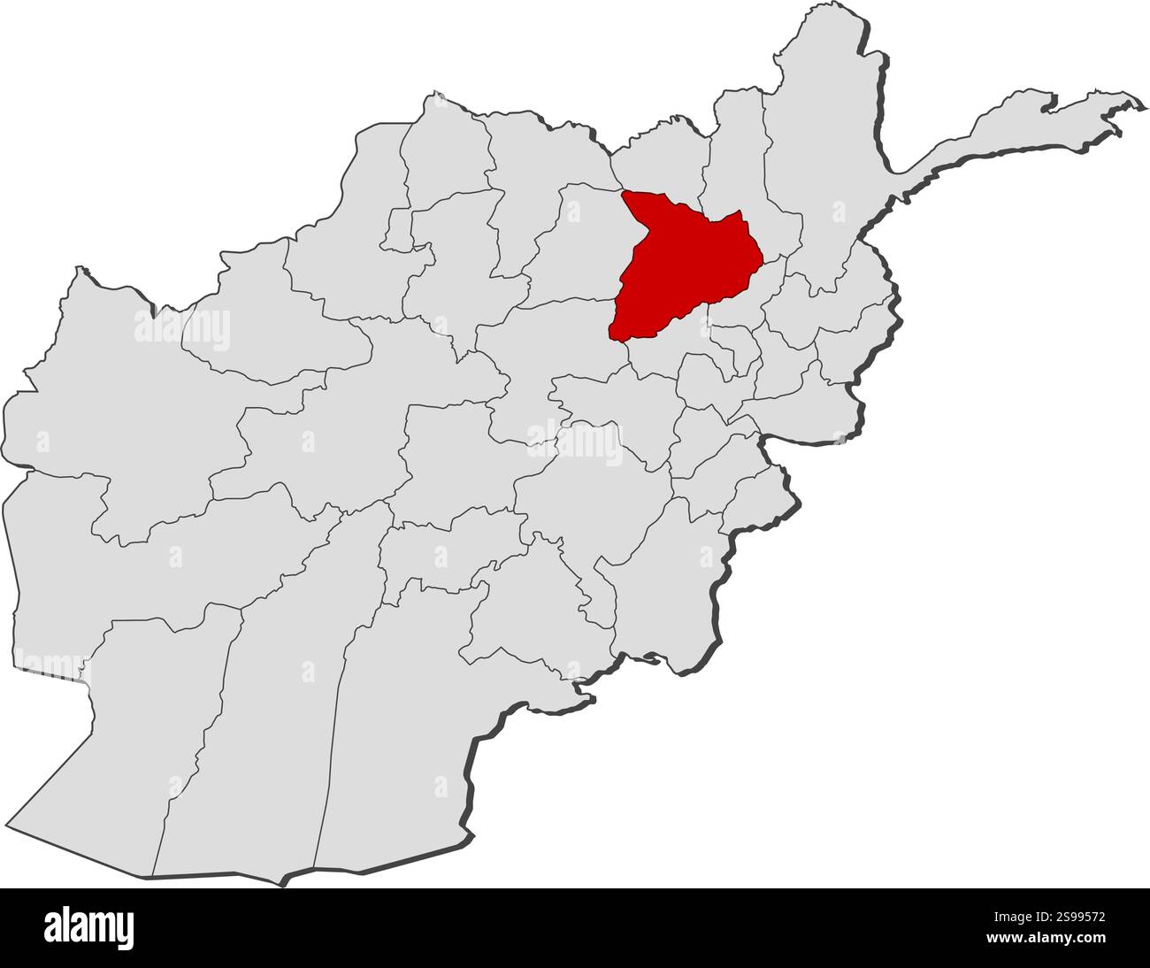 Map of Afghanistan with the provinces, Baghlan is highlighted Stock ...