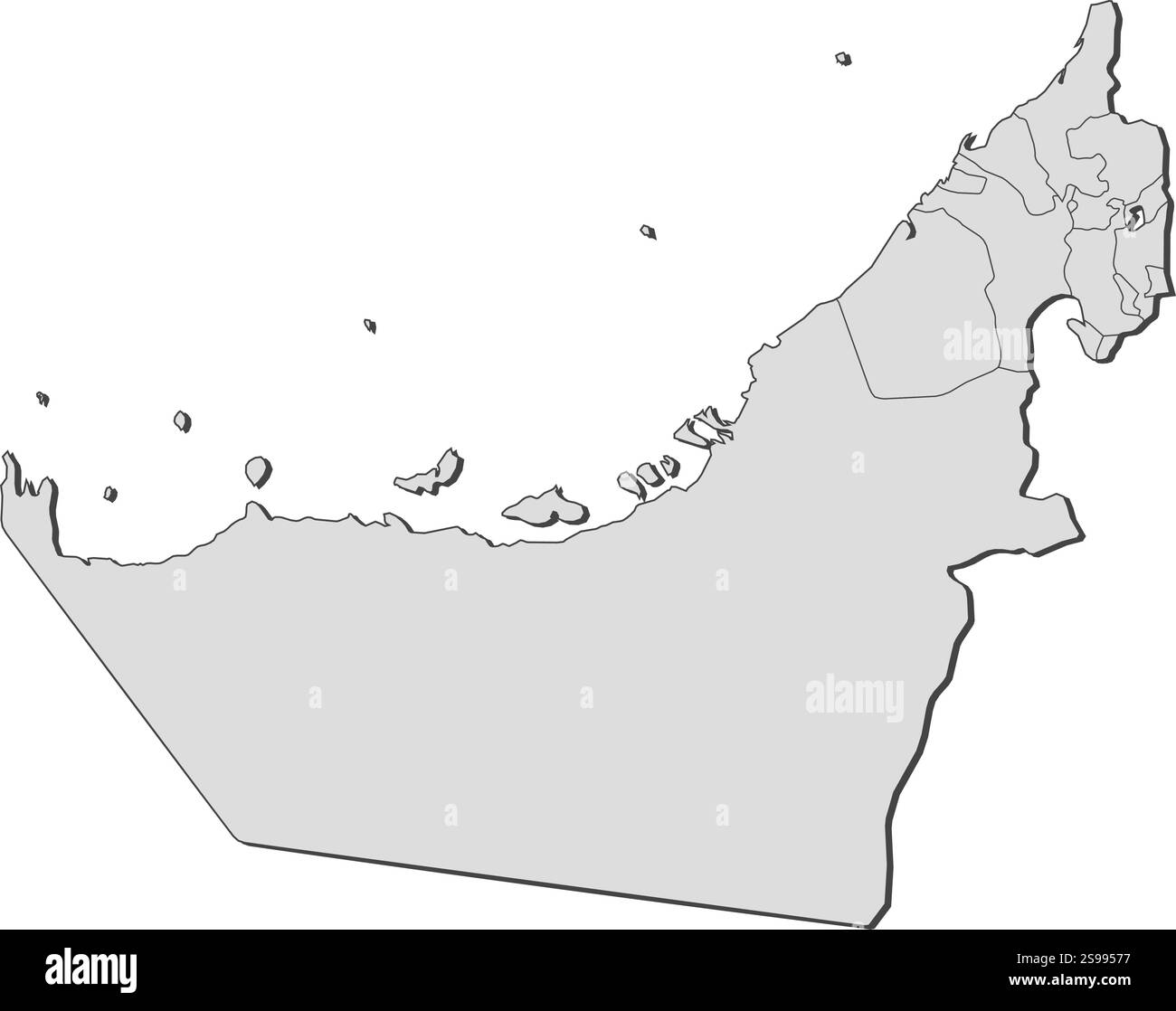 Map of United Arab Emirates with the provinces Stock Vector Image & Art ...