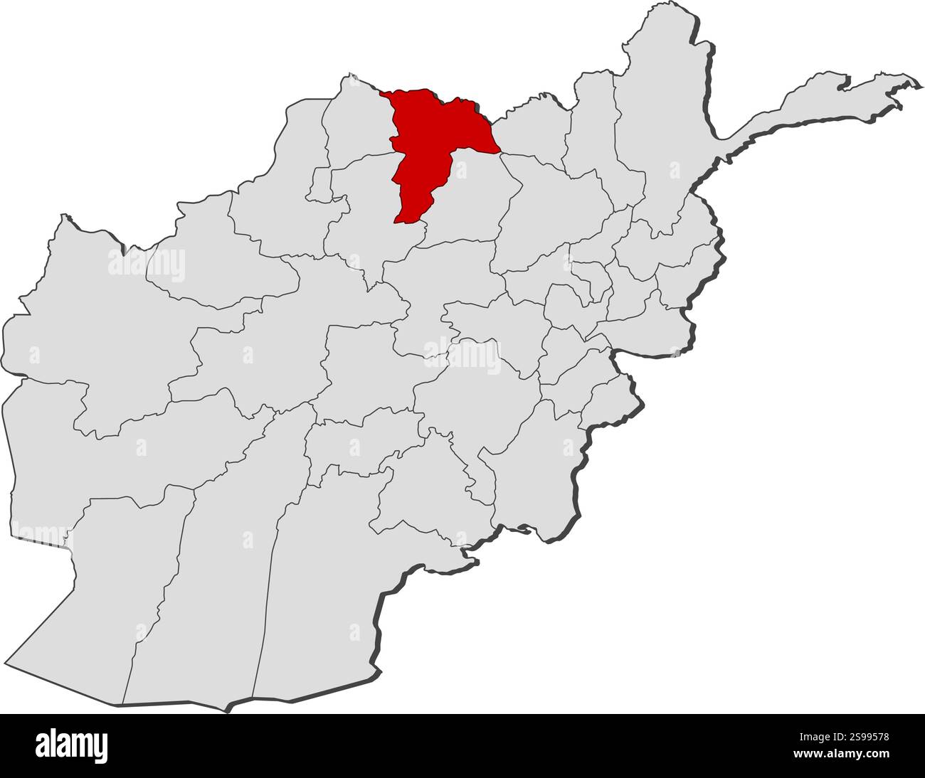 Map of Afghanistan with the provinces, Balkh is highlighted Stock ...