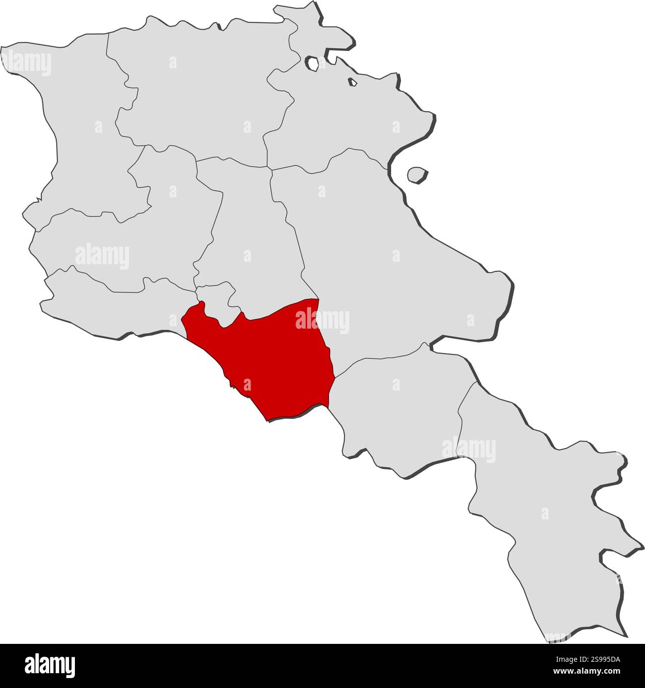 Ararat vector outline map hi-res stock photography and images - Alamy