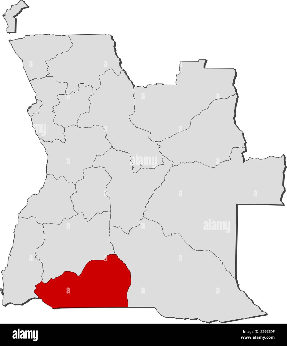 Cunene angola provinces map outline hi-res stock photography and images ...