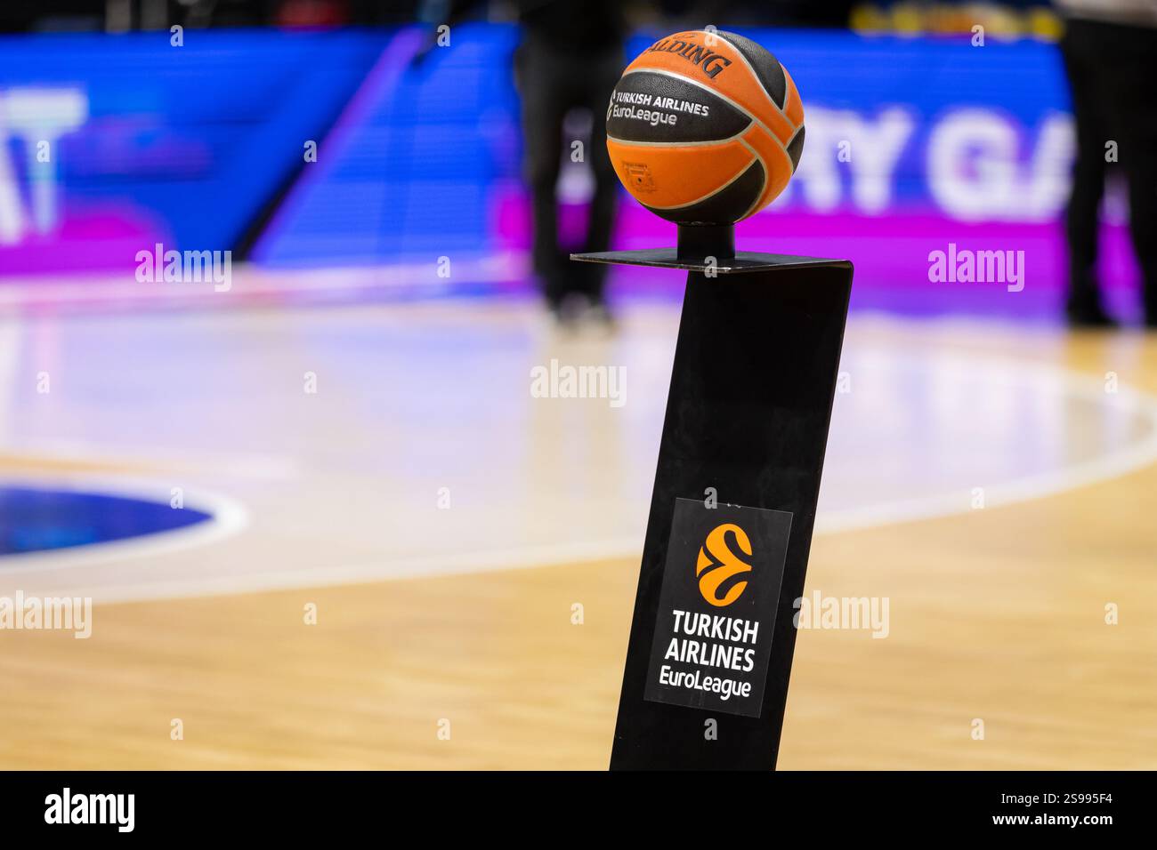 Berlin, Germany. 24th, January 2025. The match ball from Spalding is ...